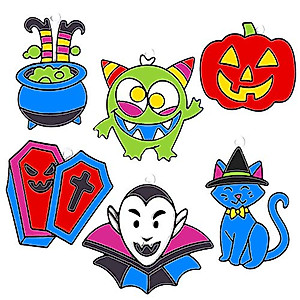 JOYIN Halloween 18 PCS Window Sun Catchers DIY Paint Art and Craft Kit, Art Project Set