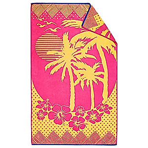 Kaufman - Assorted Premium Velour Oversized Double Jacquard Reversible 750 GSM Beach, Pool Towel, Plush, 40in x 70in, Luxurious 100% Cotton (3-Pack Assorted)
