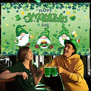 Happy St. Patrick's Day Decorations Green Photo Background for Irish Luck Day St Patricks Day Backdrop for Photography Photo Booth St Patricks Day Fabric Banner Shamrock Rustic Banner Prop, 6 x 4 ft