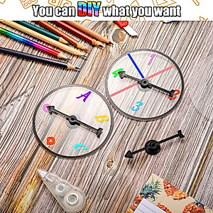 Chivao 10 Sets Game Spinner Wheel Square Blank Game Spinners Erasable Game Spinner Board with Plastic Rotating Arrows Math Spinner for Game Prizes (4 x 4 Inch)
