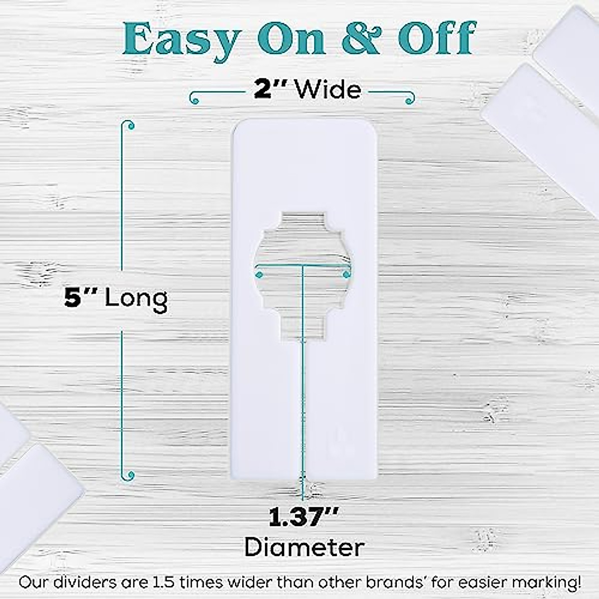 30 Closet Dividers for Hanging Clothes- Rectangle Clothing Size Dividers for Racks, Slim White Closet Divider Set with Marker (30 SLIM)