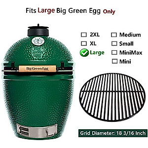 Hongso 18 3/16 Inch Porcelain Coated Cooking Grid Grates Polished Non-Stick Replacement for Large Big Green Egg, Vision Grill VGKSS-CC2, B-11N1A1-Y2A, Accessories,Other Kamado Grill, PCI991