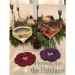 Lil' Penguin Absorbent Coasters, Wine Glass Charms, Slip on Wine Coaster Set, Felt Coasters, Bar Coasters, Drink Coaster