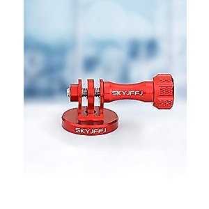 Aluminum-Tripod Adapter Attachment- Bolt -Adapter for Monopod Mount with Aluminum CNC Thumbscrew Compatible Action Camera gopro Hero 9 Tripod Mount DJI OSMO （RED）