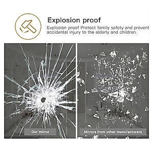 NeuType 38"x26" Wall Mirror Full Length Mirror Floor & Full Length Mirrors Full Body Mirror Gold Mirror Shower Mirror Dressing Mirror Boho Mirror Aluminum Alloy Frame No Stand