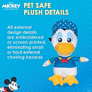 Disney for Pets Donald Duck Plush Squeaky Dog Toy 9in | Disney Dog Toys | Plush Squeaker Toy for Dogs Inspired by Donald Duck, Disney Mickey and Friends