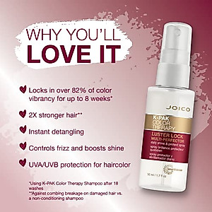 K-PAK Color Therapy Luster Lock Multi-Perfector Daily Shine & Protect Spray | For Color-Treated Hair | Instantly Detangle | Control Frizz | Boost Shine | With African Maketti & Argan Oil | 1.7 Fl Oz