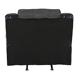 Signature Design by Ashley Earhart Faux Leather Manual Rocker Recliner, Gray