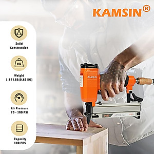 P630 Pneumatic 23 Gauge Pin Nailer Accepts 3/8" to 1-3/16" Pin Nails, Headless Pin Nail Gun with Trigger Safety, Micro Pinner Gun for Assembly and Woodworking Projects