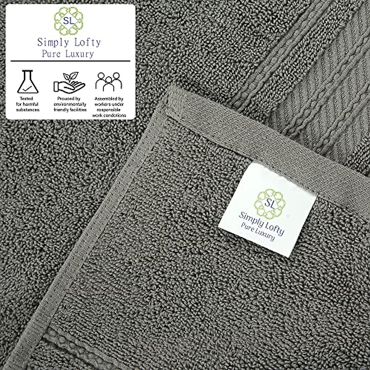 SIMPLY LOFTY Luxury Bath Sheet Towels 35x70 Inch (2 Pack) Premium Extra Large Thick Bath Sheets Oversized Bath Towels Highly Absorbent Quick Dry Jumbo Bath Sheet Towel Hotel Quality (Grey)