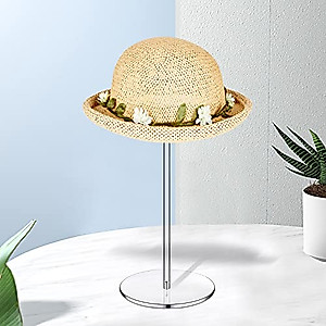 5Pcs Acrylic Hat Stand in Different Sizes Multifunctional Acrylic Display Riser Round Barbell Pedestal Clear Acrylic Stand for Wig Watch Hat Cupcake Jewelry Display 4.72-13.87 in Height 3-3.94 in Dia