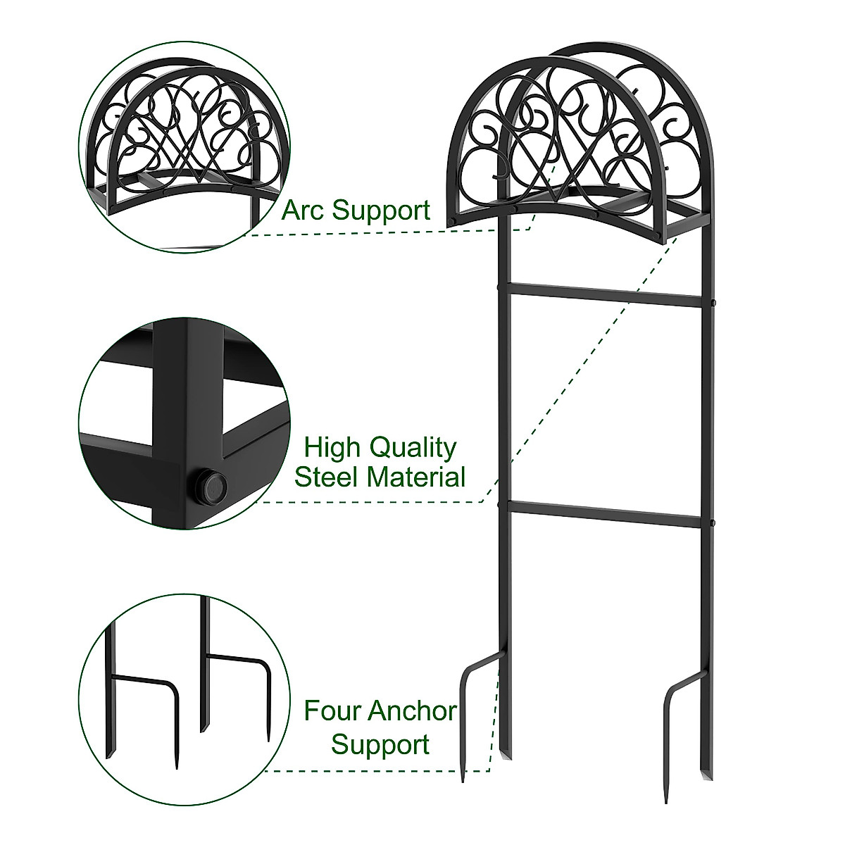 Dosker Heavy Duty Garden Hose Reel Storage Rack - Metal Standing Hose Holder for Expandable, Pocket, Magic, Flexible Hoses in Backyard