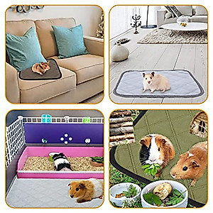ShiningLove 4 Pieces Guinea Pig Cage Liner Guinea Pig Pee Pads Washable Super Absorbent Pet Mat for Small Animals Rabbit Chinchilla Hamster 12 X 12 inch