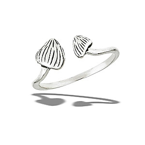 Adjustable Mushroom Shroom Wholesale Ring .925 Sterling Silver Band Size 7
