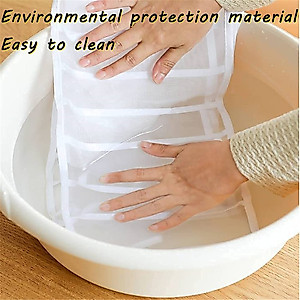 LELEBEAR Lakehemlock Wardrobe Clothes Organizer, 7 Grids Foldable Jeans Compartment Storage Box, Closet Organizers and Storage Baskets for Bedroom Dorm Room (2 Pcs White, M)