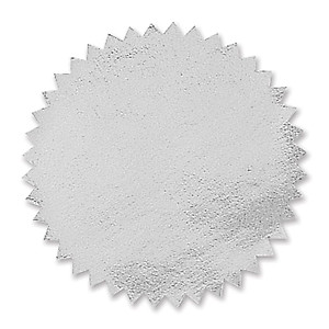 PaperDirect Plain Silver Foil Embossing Serrated Edge Certificate Seals, 2 Inch, Self Adhesive, 100 per Pack, Embossed Seals for Certificates, Achievement and Award Stickers for School, Work, Diploma