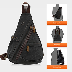 Egoelife Sling Bag Small Crossbody Backpack Casual Daypack School Satchel for Men Women