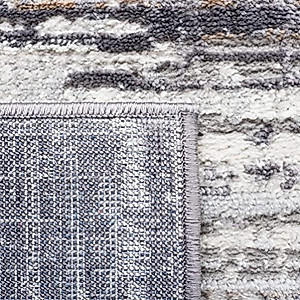 SAFAVIEH Shivan Collection 8' x 10' Light Grey/Dark Grey SHV191F Modern Abstract Distressed Non-Shedding Living Room Dining Bedroom Area Rug