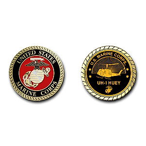 US Marine Corps UH-1 Huey Challenge Coin Officially Licensed