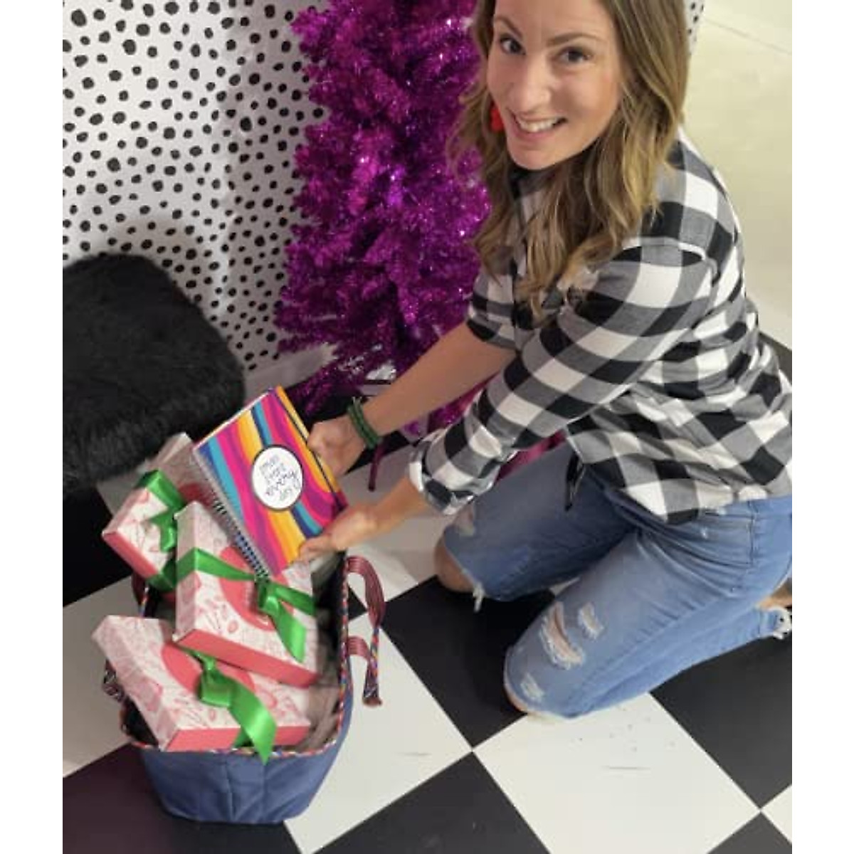 KITLIFE - Pop Up Laundry Tote –Collapsible Laundry Basket–Versatile Fabric Laundry Basket / Car Organizer / Grocery Bag, Navy