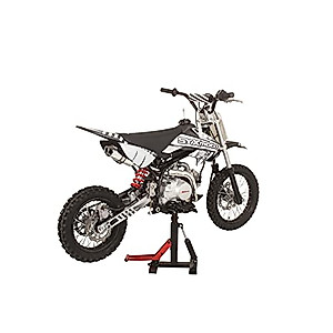 SYX MOTO 125cc Dirt Bike for Teens 12+yrs 4-Stroke Gas-Powered Dirt Bike Off-Road Motorcycle Electric Start Fully Automatic Transmission, Roost 125-1f, Black/White