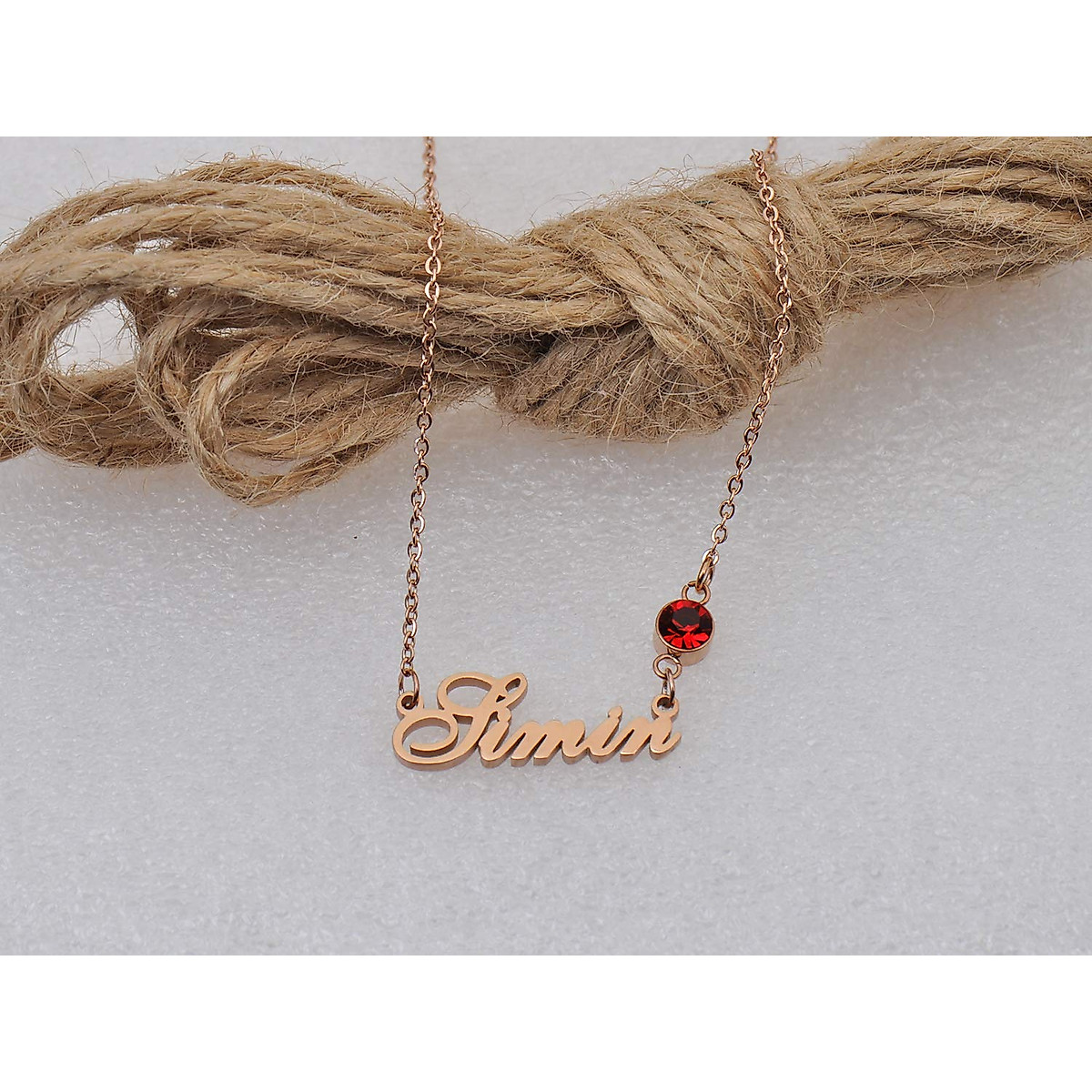 LikeFun Custom Made Any Name Necklace with Birthstone for My Girlfriend Cobi