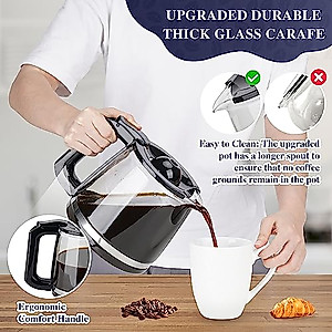 Megalesius Programmable Coffee Maker, 12 Cup Coffee Maker With Auto Shut Off, Drip Coffee Maker With 4-Hour Keep Warm, Glass Carafe, Reusable Filter, Anti-Drip System, Strong Brew, Black