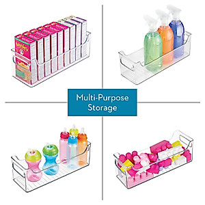 iDesign B00TFDFS6E Plastic Fridge and Freezer Storage Organizer Bin With Handles, Clear Bin for Food, Drinks, Produce Organization, BPA-Free , 14.5" x 5" x 5", Set of 2, Clear