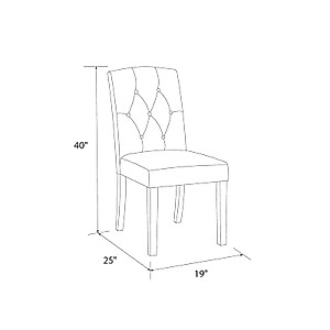 DHP Dorel Claudio Tufted, Upholstered Living Room Furniture, Gray Dining Chair