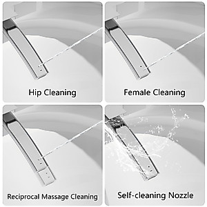 Juebueix Smart Bidet Toilet, Smart Toilet with Bidet Built in for Bathrooms, Foot Sensor Operation, Toilet with Warm Water Sprayer & Dryer,Heated Bidet Seat, Auto Smart Toilet Bidet with LCD Display