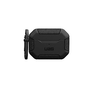 UAG Designed for AirPods Pro Case (2nd Generation 2022) Scout Black - Premium Rugged Hard Shell Full Protective Case Cover with Detachable Keychain Carabiner by URBAN ARMOR GEAR