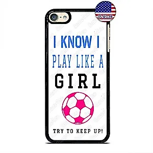 Play Like a Girl Soccer Phone Case Futbol Slim Shockproof Hard PC Custom Case Cover for iPod Touch 7 6 5