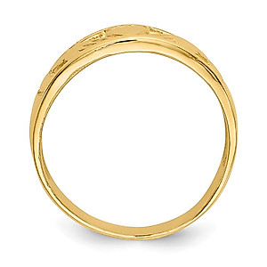 Solid 14k Yellow Gold Ladies Irish Claddagh Celtic Ring Band Size 9