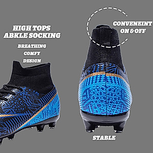 Niber Men's Soccer Cleats Football Shoes Court Boots Shoes for Women Big Boy AG TF Turf Indoor Youth High Top SAnkle Boots