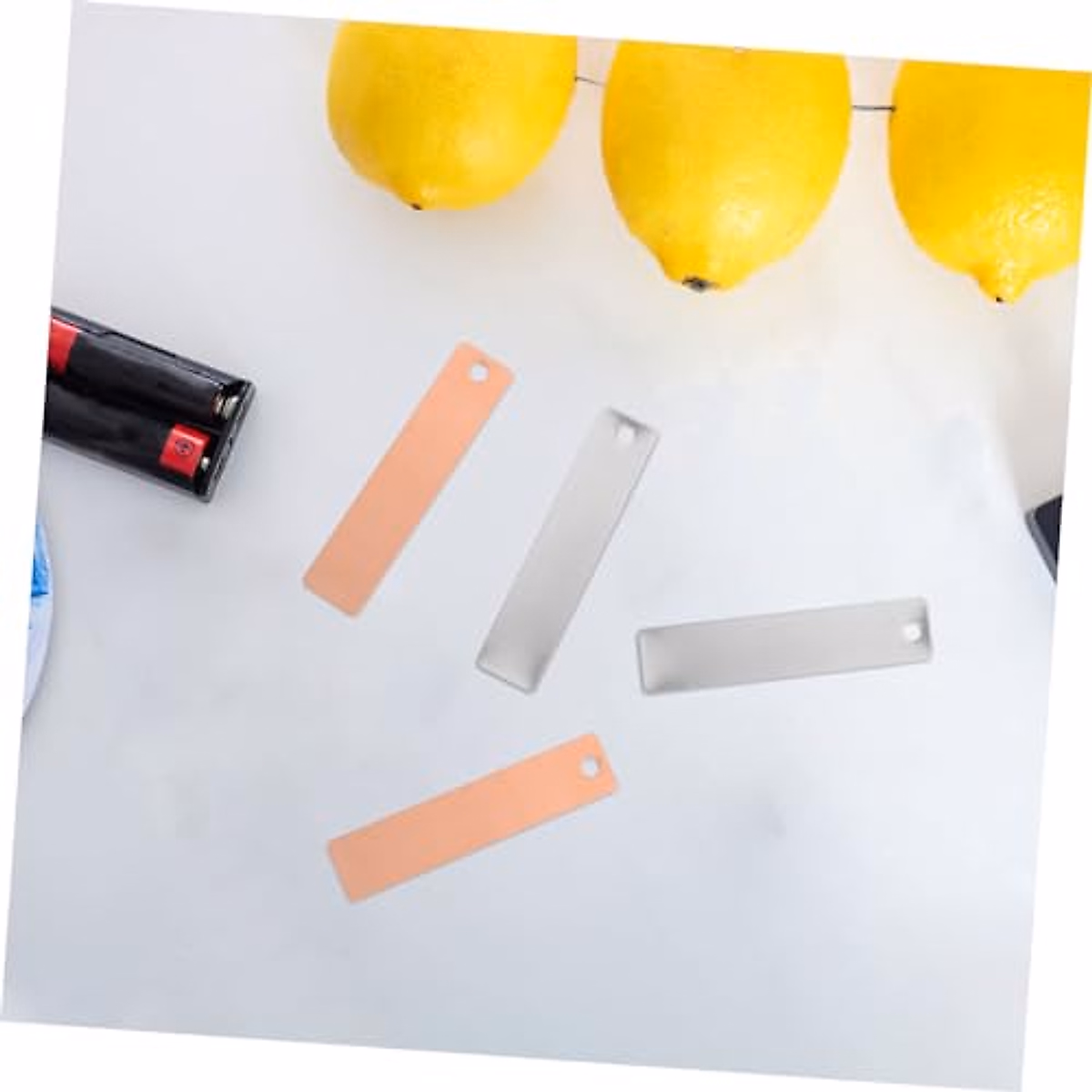 WOONEKY 8 Pairs Battery Electrode Sheet Batteries Copper Strips Fruit Battery Experiment Supplies Electrode Materials Electrode Strips Electrode Strip for Experiment Copper Plate Zinc