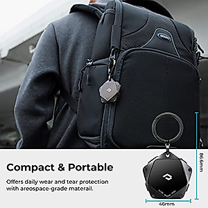 PITAKA AirTag Holder with Key Ring, Easy Carrying AirTag KeyChain with Compact Multi Tools, [PitaTag for Multi-tool] Stainless Steel & Silicone Made