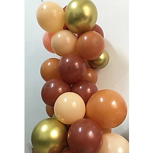 Fall boho Balloon Garland - Nude Tan Coffee Brown Gold Balloons Arch Kit for Autumn Nuetral Baby Bridal Shower Wedding Birthday Party Decorations