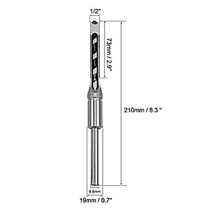 uxcell Square Hole Drill Bit, 1/2" High-Carbon Steel Hollow Chisel Mortise Power Tool for Woodworking 2 Pcs