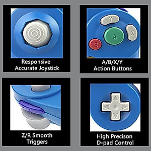 Reiso Classic NGC Wired USB Controller for Windows PC MAC(blue1)