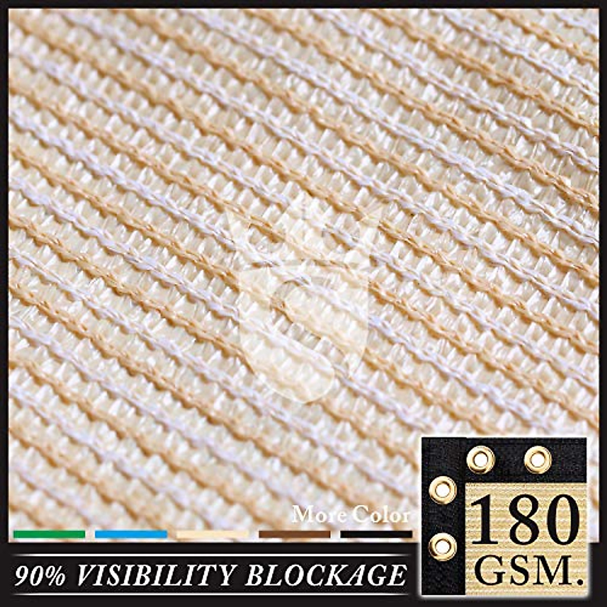 Royal Shade 3' x 10' Beige Fence Privacy Screen Windscreen Cover Netting Mesh Fabric Cloth - Cable Zip Ties Included - WE Make Custom Size