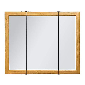 DESIGN HOUSE DHI 545285 3-Door OAK TRIVIEW MED CABINET Honey Oak, 36" W x 30" H