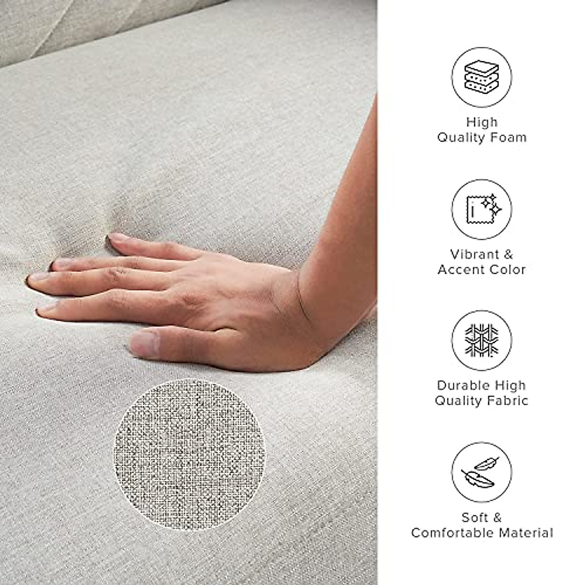 mopio Chloe Futon Sofa Bed, Convertible Sleeper Sofa, Couch, Loveseat, with Tapered Legs, 77.5", Splitback Sofa, Small Couches for Living Room