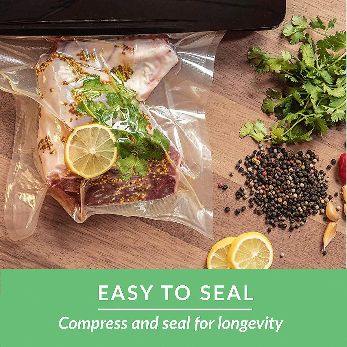 Nutri-Lock Vacuum Sealer Bags - Set of 2 11x50 & 8x50 Inch BPA-Free Rolls - Vac Seal for Sous Vide & Meal Prep - Commercial Grade Bag