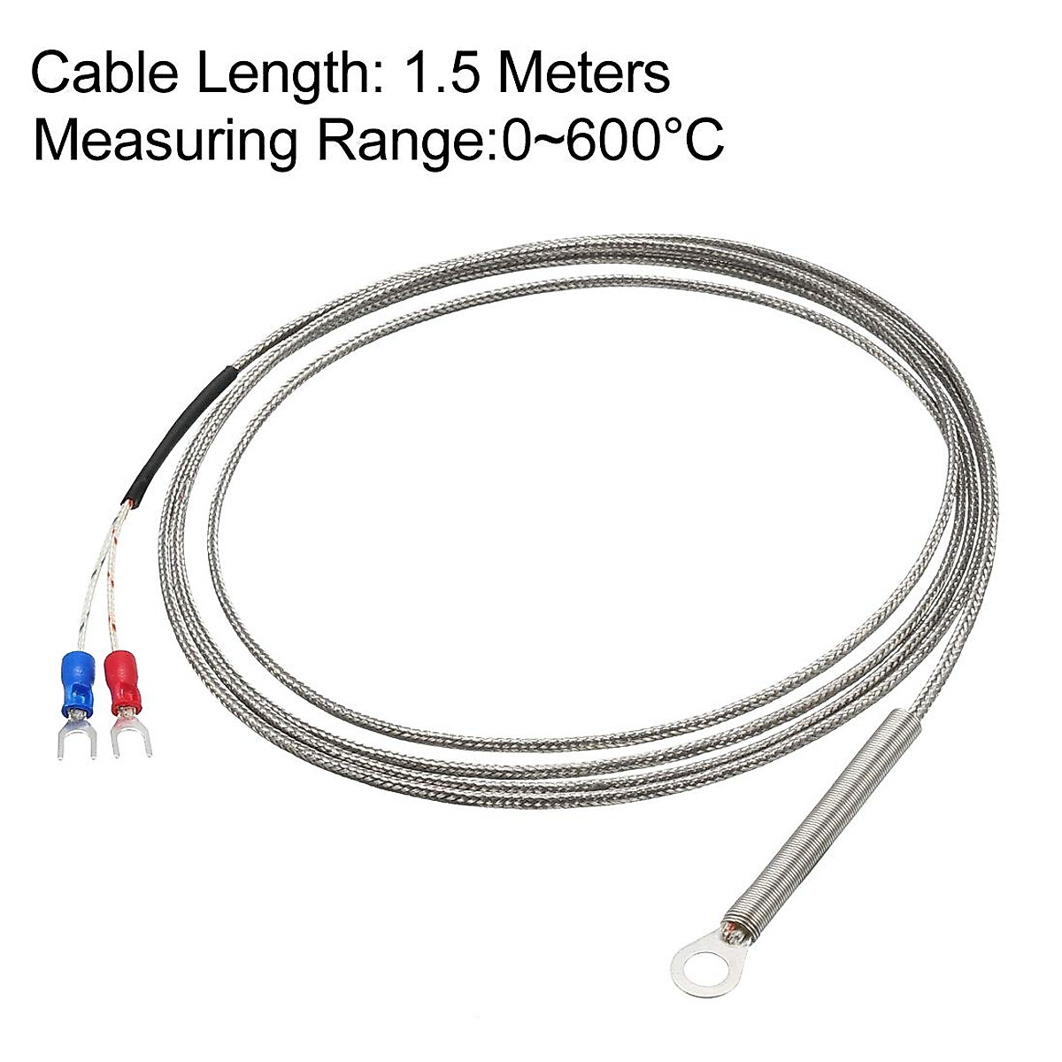 uxcell K Type Thermocouple 6mm Dia Temperature Sensor Probe(0 to 600C) 5ft