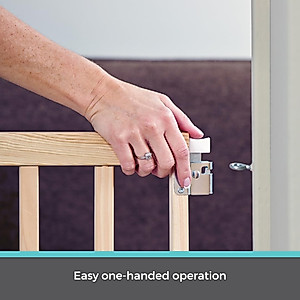 Toddleroo by North States Stairway Swing Wooden Gate, Baby Gate for Stairs. Fits 28"- 42" Wide. Hardware Mount. Child Gates for Doorways. Made in USA (30" Tall, Sustainable Hardwood)