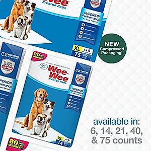 Four Paws Wee-Wee Superior Performance X-Large Dog Pee Pads - Dog & Puppy Pads for Potty Training - Dog Housebreaking & Puppy Supplies - 28" x 34" (40 Count),White