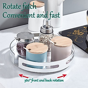 Lazy Susan Turntable for Cabinet 20 cm / 8 in - 25 cm / 10 in Space Aluminum Material Widened and Thickened 360° Rotating and Fetching is Convenient and Fast