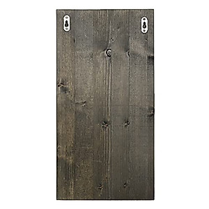 Elegant Designs HG1016-RGY Lucca Quote Saying “Life Happens Wine Helps” Wooden Bottle Shelf with Glass Holder Wall Mounted Wine Rack, Rustic Gray