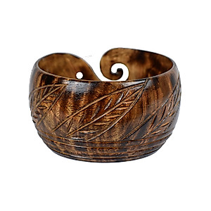 Unique Arts Yarn Storage Bowl Handmade - Large Yarn for Knitting Crocheting Handcrafted - Heavy Duty Natural Ball Bowl 5 x 5 x 7"