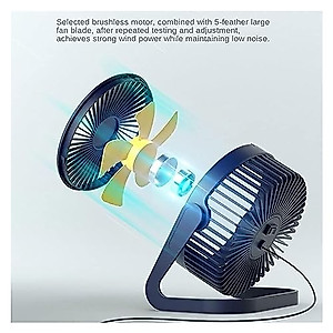 DHAEY Mini Fan Fan USB Plug-in Desktop Fan, Mini Fan with 5 Large Wind Blades, 360° Rotation Adjustable Angle Desk Fan Outdoor